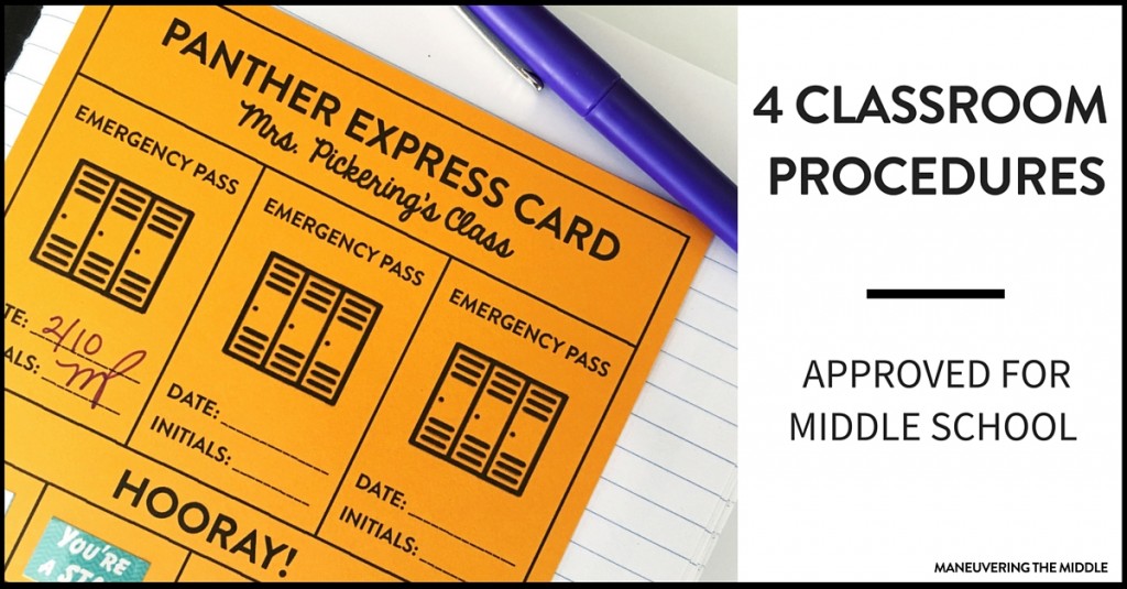 4 Classroom Procedures For Middle School Maneuvering The Middle