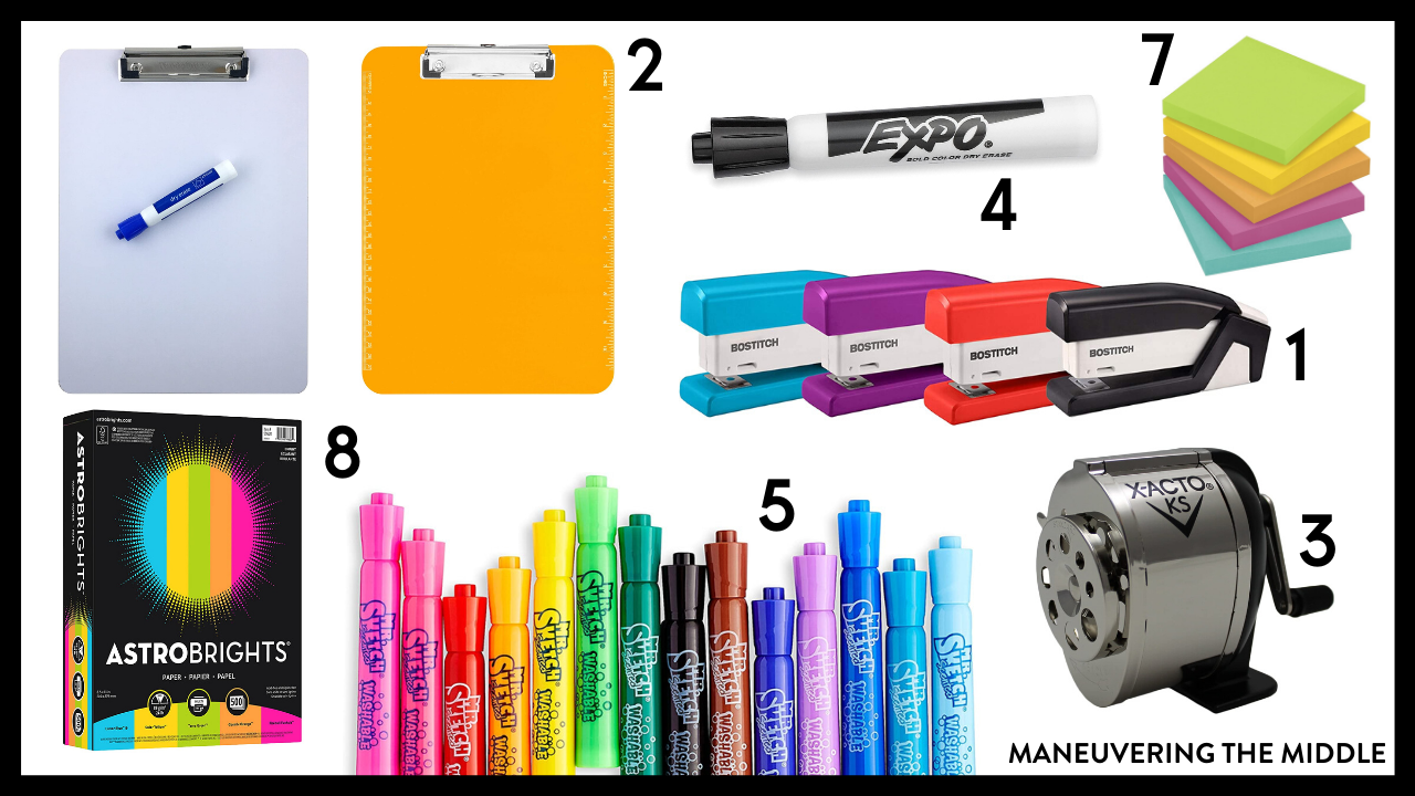 20 Must Have Teacher Supplies Maneuvering The Middle 20 Must Have Teacher Supplies Maneuvering The Middle