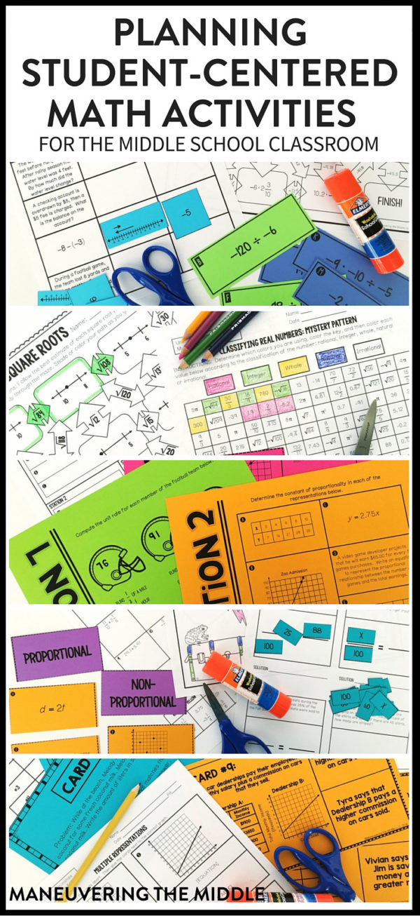 How to Plan Student-Centered Math Activities - Maneuvering the Middle