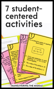 Student-Centered Math Activities - Maneuvering the Middle