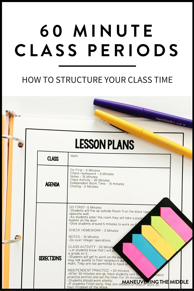 How to Structure a 60 Minute Class Period - Maneuvering the Middle