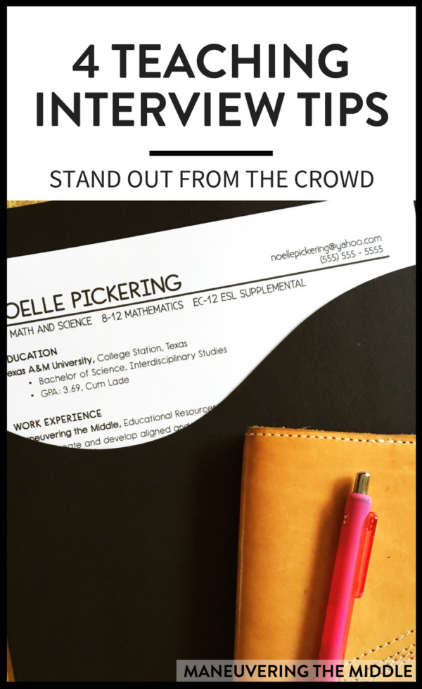 Teaching Interview Tips and Best Practices - Maneuvering the Middle