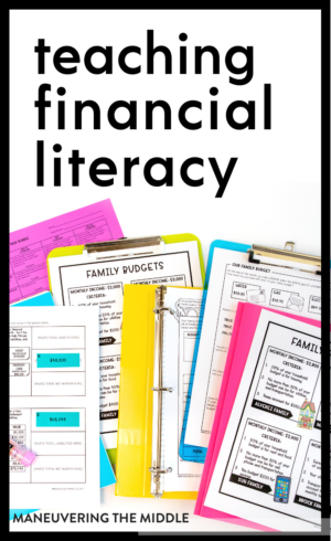 Personal Financial Literacy Activities for Middle School - Maneuvering ...