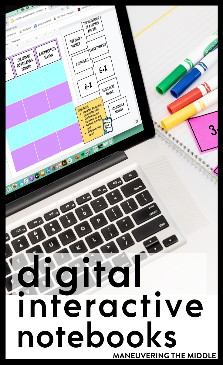 Are Digital Interactive Notebooks Right for You? - Maneuvering the Middle