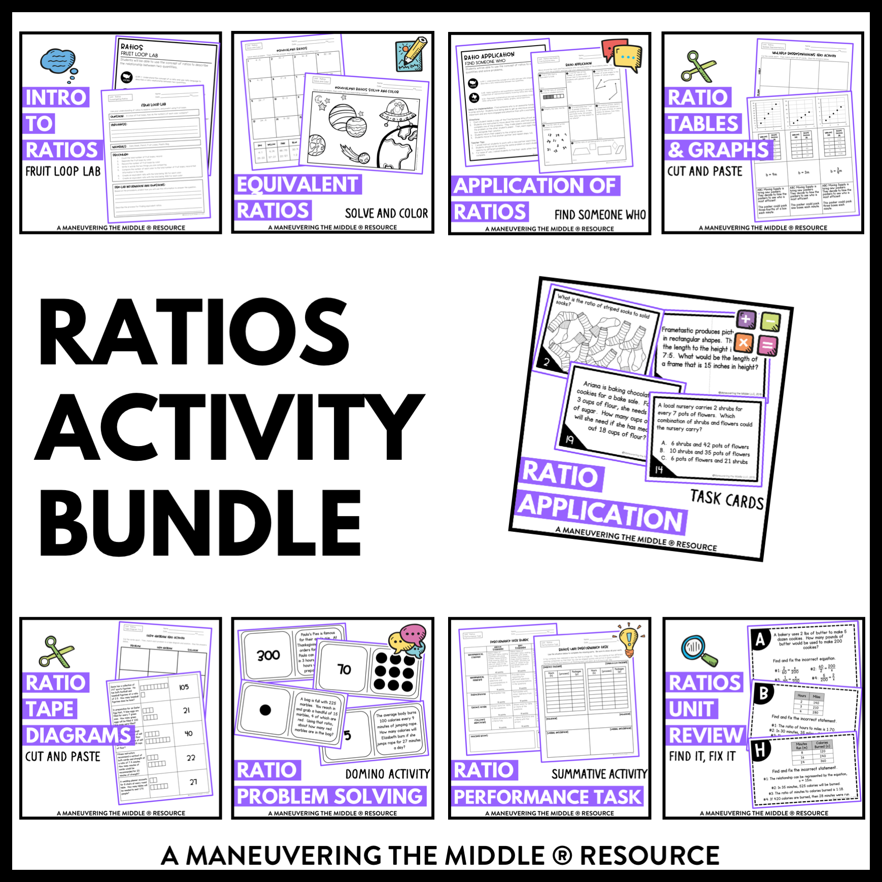 Ratios Activity Bundle 6th Grade Maneuvering The Middle