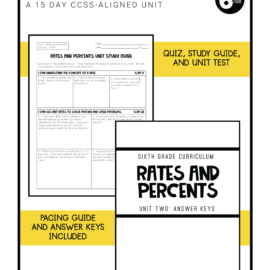 Rates and Percents Unit 6th Grade CCSS - Maneuvering the Middle