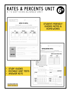Rates and Percents Unit 6th Grade CCSS - Maneuvering the Middle