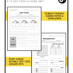 Rates and Percents Unit 6th Grade CCSS - Maneuvering the Middle