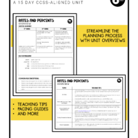 Rates and Percents Unit 6th Grade CCSS - Maneuvering the Middle