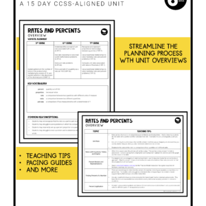 Rates and Percents Unit 6th Grade CCSS - Maneuvering the Middle