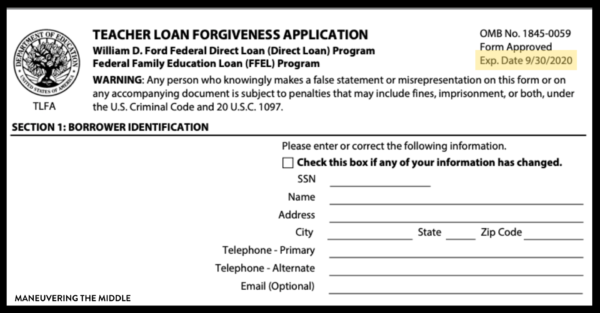 My Teacher Student Loan Forgiveness Story - Maneuvering the Middle