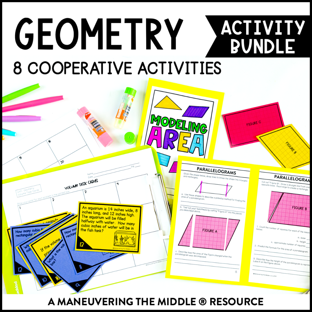 Geometry Activity Bundle 6th Grade - Maneuvering the Middle