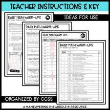 Daily Math Warm-Ups 6th Grade CCSS - Maneuvering the Middle