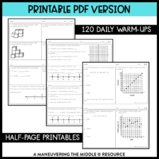 Daily Math Warm-Ups 6th Grade CCSS - Maneuvering the Middle