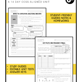 Statistics Unit 6th Grade CCSS - Maneuvering the Middle