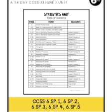 Statistics Unit 6th Grade CCSS - Maneuvering the Middle