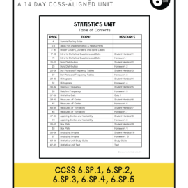 Statistics Unit 6th Grade CCSS - Maneuvering the Middle