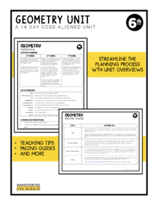 Geometry Unit 6th Grade CCSS - Maneuvering the Middle