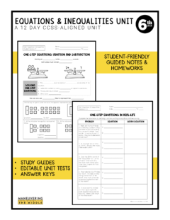Equations and Inequalities Unit 6th Grade CCSS - Maneuvering the Middle