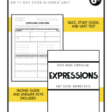Expressions Unit 6th Grade CCSS - Maneuvering the Middle