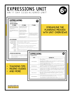 Expressions Unit 6th Grade CCSS - Maneuvering the Middle