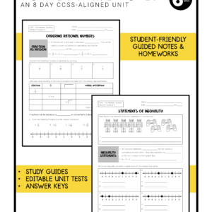 Rational Number System Unit 6th Grade CCSS - Maneuvering the Middle