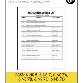 Rational Number System Unit 6th Grade CCSS - Maneuvering the Middle