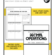 Decimal Operations Unit 6th Grade CCSS - Maneuvering the Middle