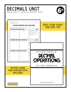Decimal Operations Unit 6th Grade CCSS - Maneuvering the Middle