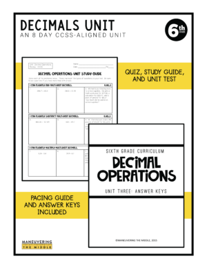 Decimal Operations Unit 6th Grade CCSS - Maneuvering the Middle