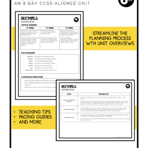 Decimal Operations Unit 6th Grade CCSS - Maneuvering the Middle