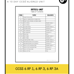 Ratios and Proportions Unit 6th Grade CCSS - Maneuvering the Middle