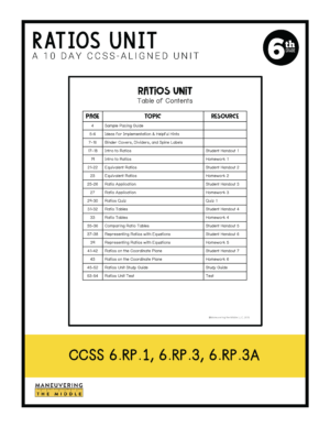 Ratios and Proportions Unit 6th Grade CCSS - Maneuvering the Middle