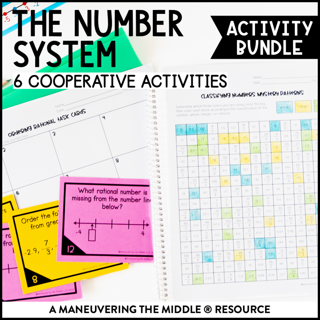 Number System Activity Bundle 6th Grade - Maneuvering the Middle
