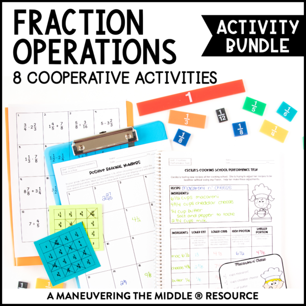 Fraction Operations Activity Bundle 6th Grade Maneuvering The Middle Fraction Operations Activity Bundle 6th Grade Maneuvering The Middle