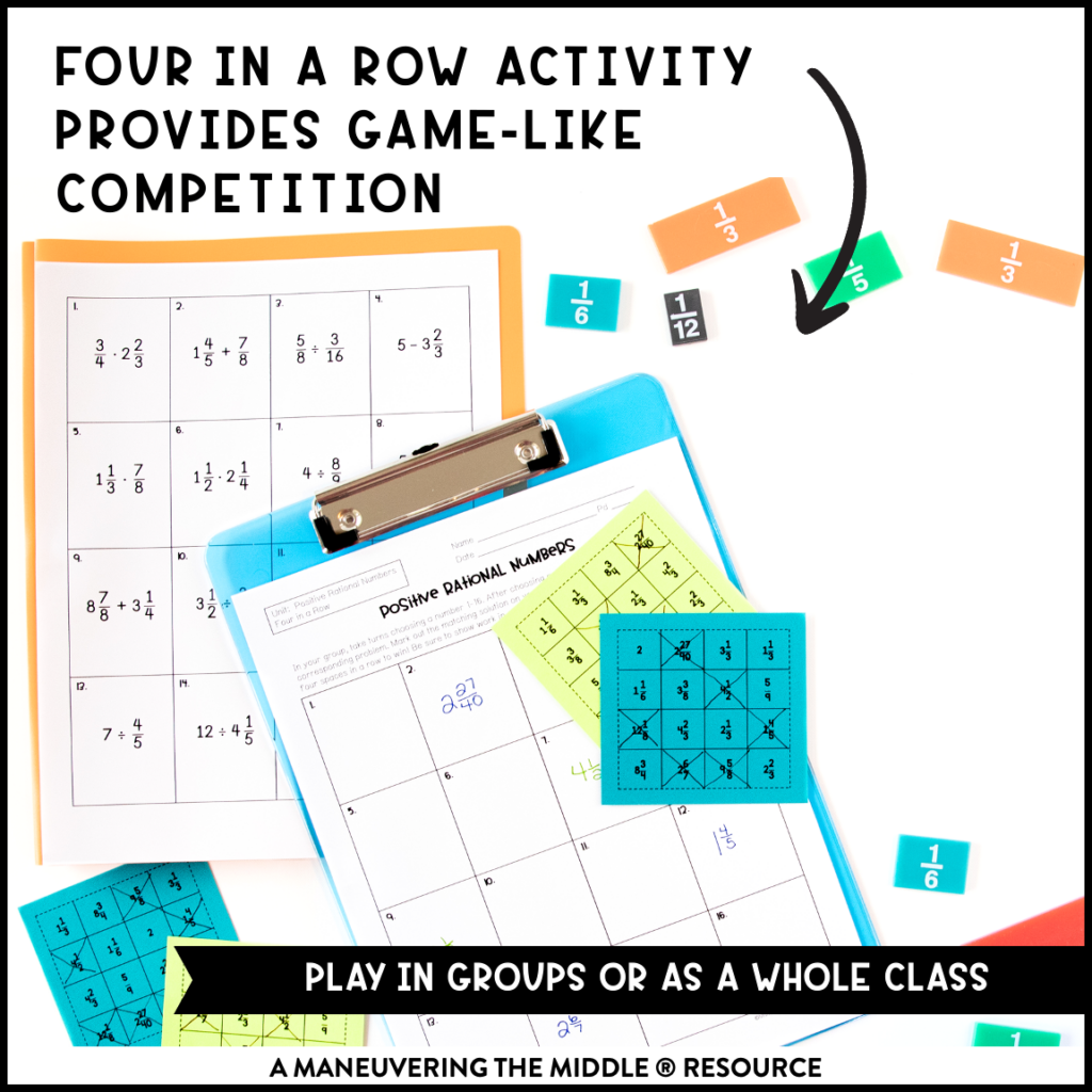 Fraction Operations Activity Bundle 6th Grade - Maneuvering the Middle