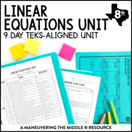 Linear Equations Activity Ideas - Maneuvering the Middle