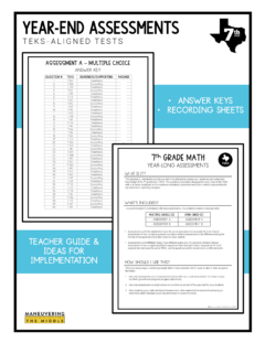 Year-End Assessments 7th Grade TEKS - Maneuvering the Middle