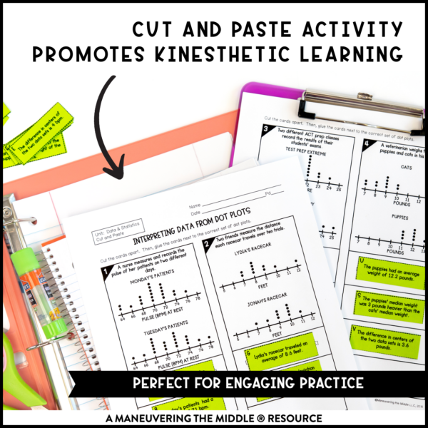Statistics Activity Bundle 7th Grade - Maneuvering the Middle