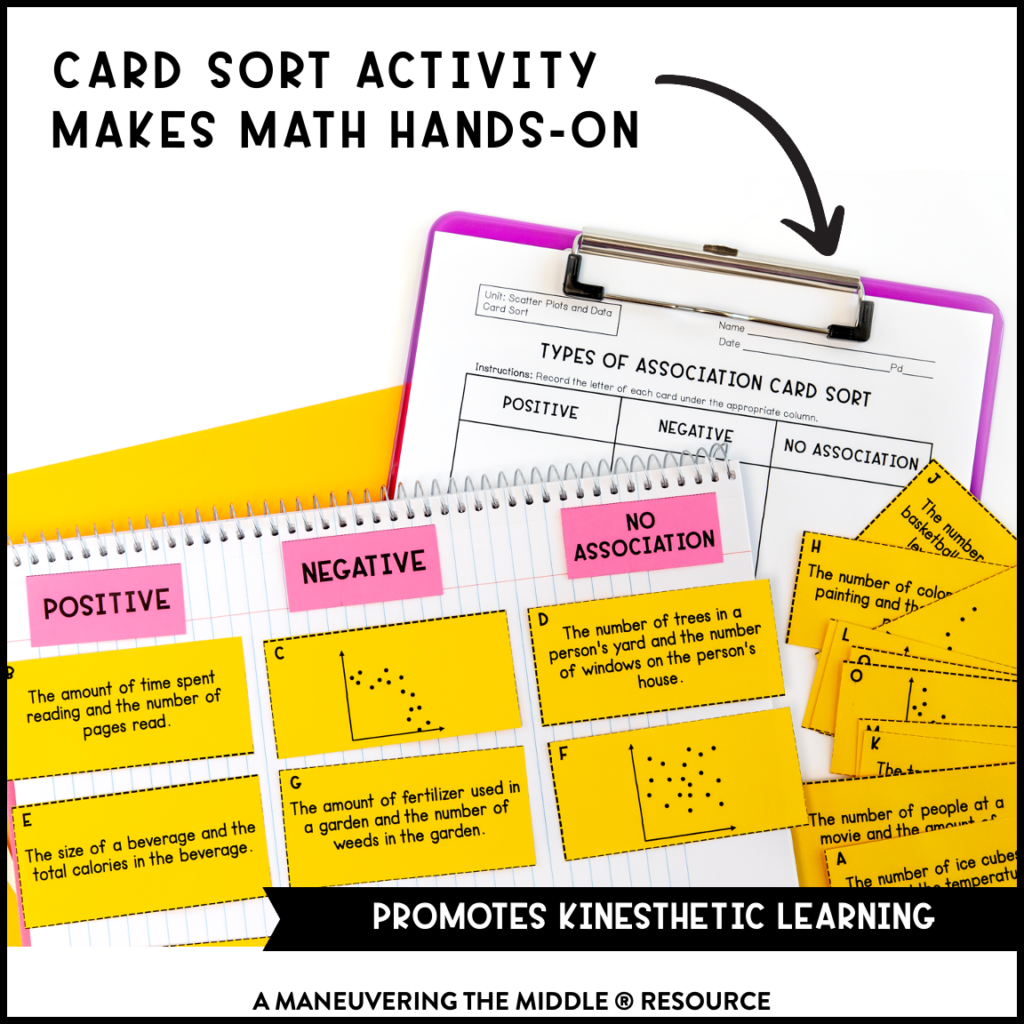 Scatter Plots and Data Activity Bundle 8th Grade - Maneuvering the Middle