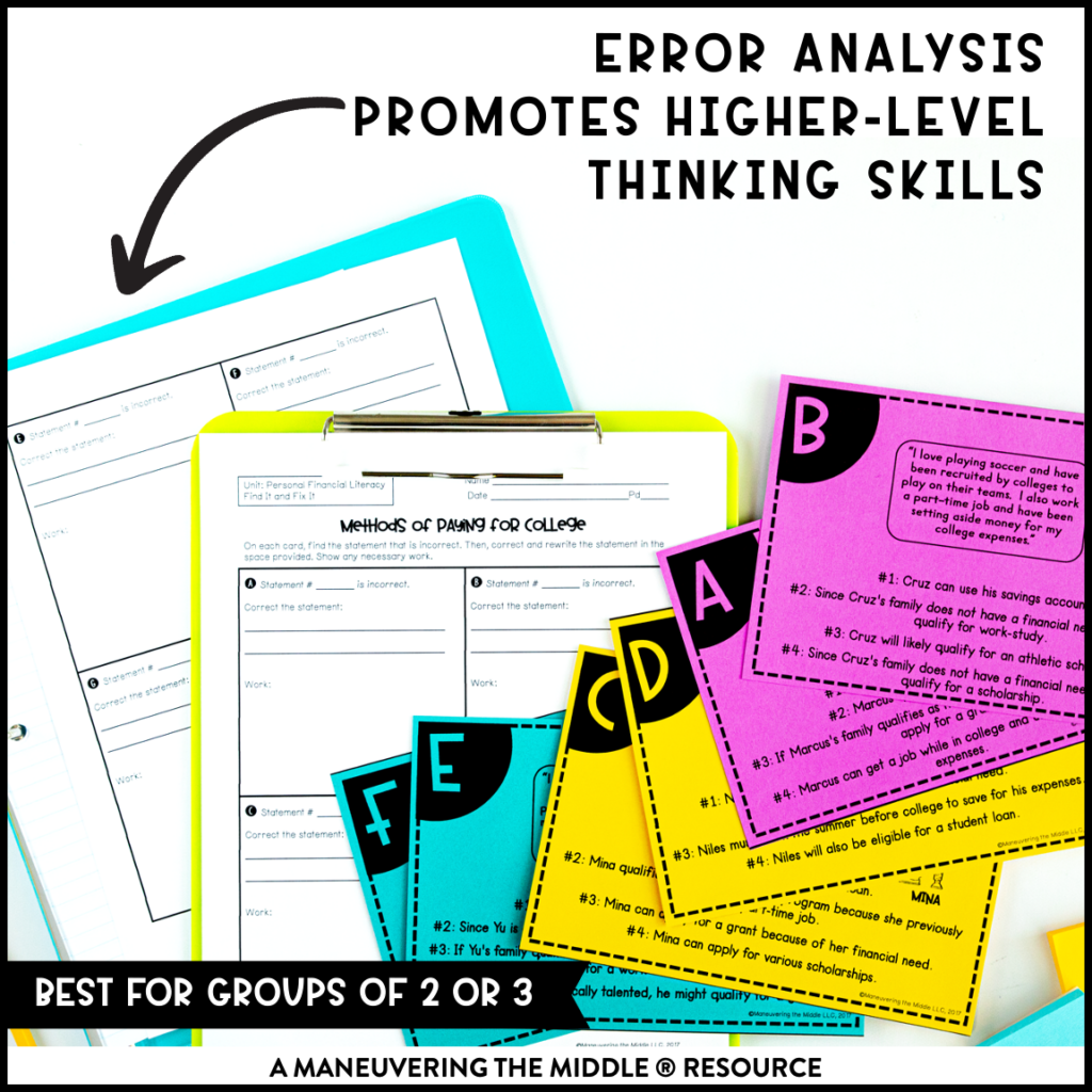 Personal Financial Literacy Activity Bundle 6th Grade TEKS ...