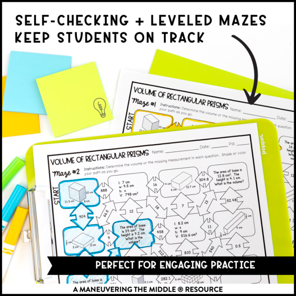 Volume Activity Bundle 7th Grade - Maneuvering the Middle