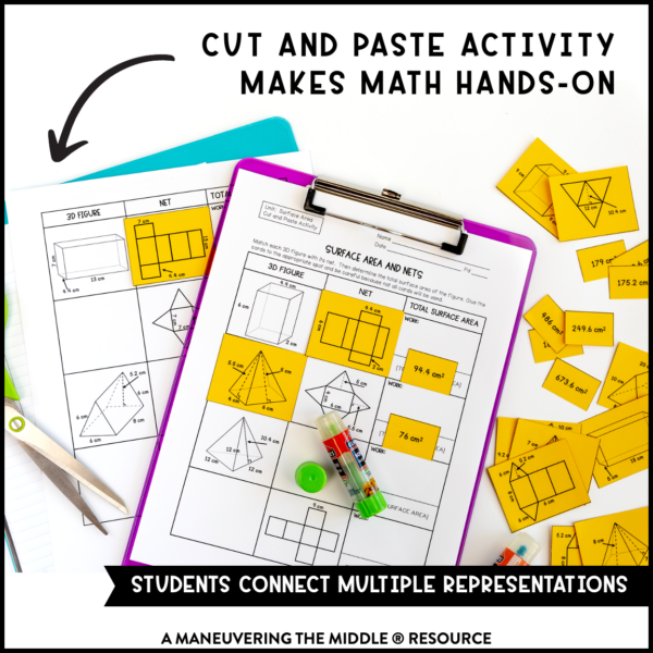 Surface Area Activity Bundle 7th Grade CCSS 7th - Maneuvering the Middle