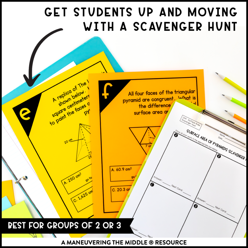 Surface Area Activity Bundle 7th Grade CCSS 7th - Maneuvering the Middle