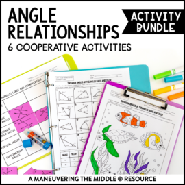 Angle Relationships Activity Bundle 8th Grade - Maneuvering the Middle