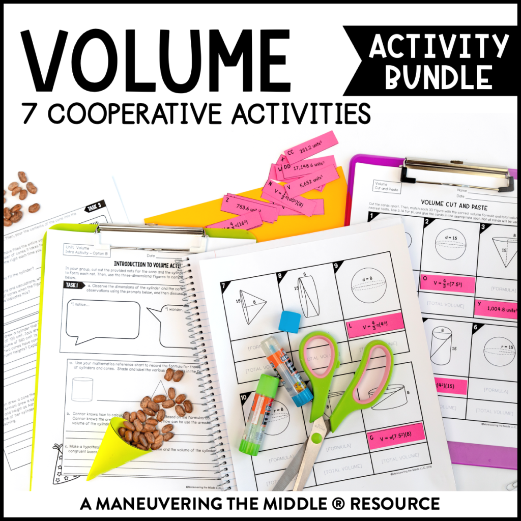 Volume Activity Bundle 8th Grade - Maneuvering the Middle