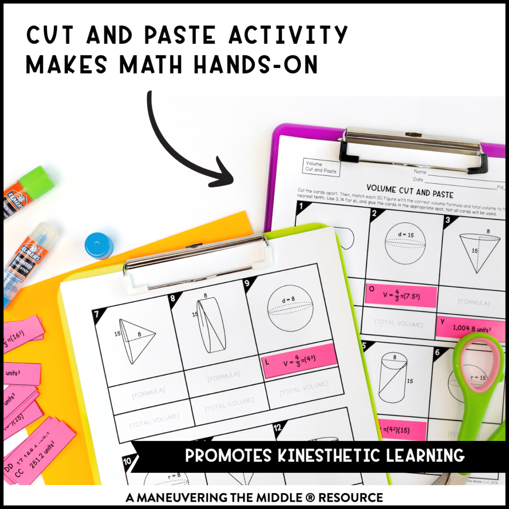 Volume Activity Bundle 8th Grade - Maneuvering the Middle