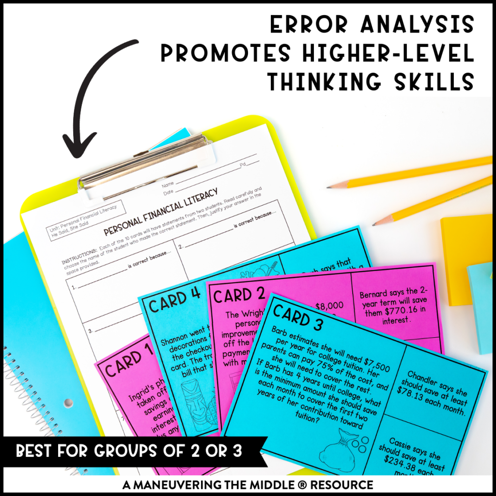 Personal Financial Literacy Activity Bundle 8th Grade TEKS ...