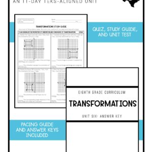 Transformations Unit 8th Grade TEKS - Maneuvering the Middle