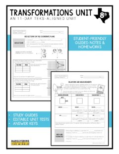 Transformations Unit 8th Grade TEKS - Maneuvering the Middle